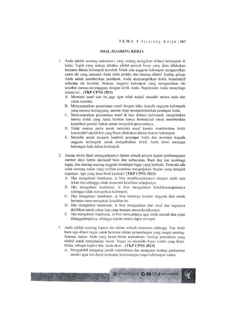 SKD TKP JEJARING KERJA | PDF