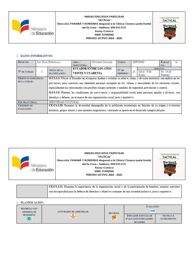 Unidad 3 EESS-7mo | PDF | Invalidez | Ecuador