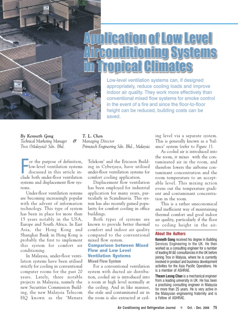 Application of Low Level Air Conditioning | PDF | Ventilation ...