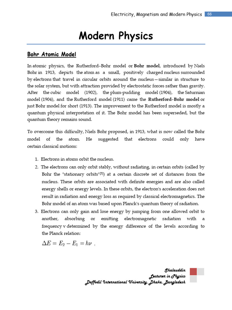 PHY 123 Modern Physics Final Lecture | PDF | Nuclear Physics | Radioactive Decay