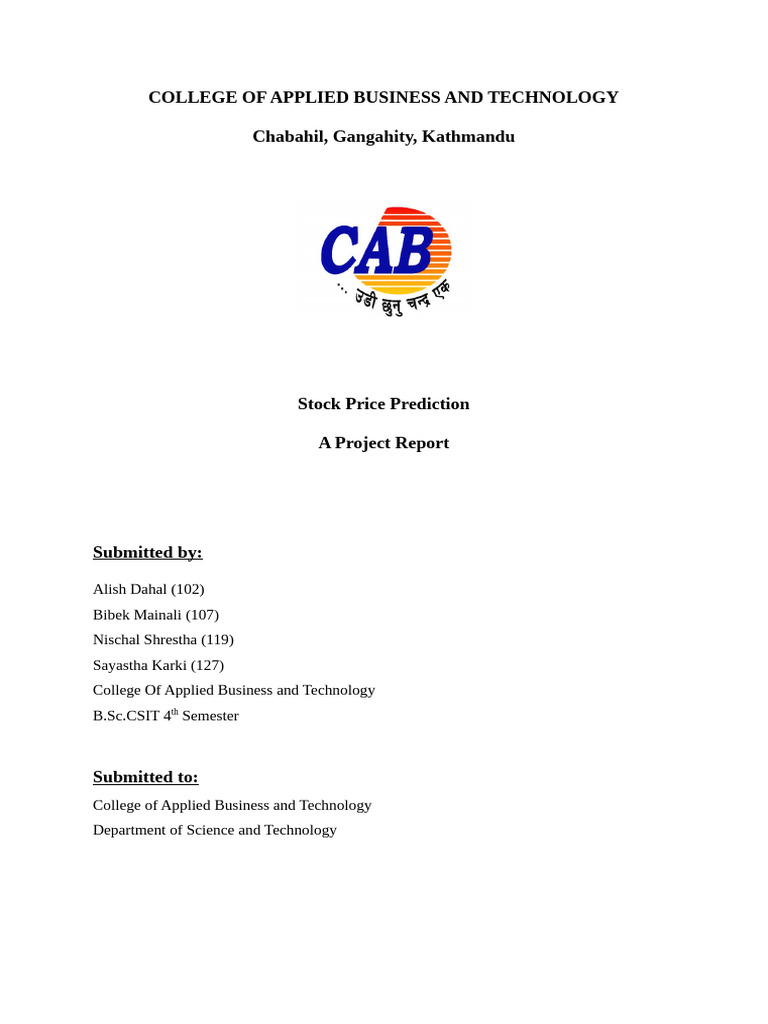 Stock Price Prediction NEPSE | PDF | Support Vector Machine | Machine Learning