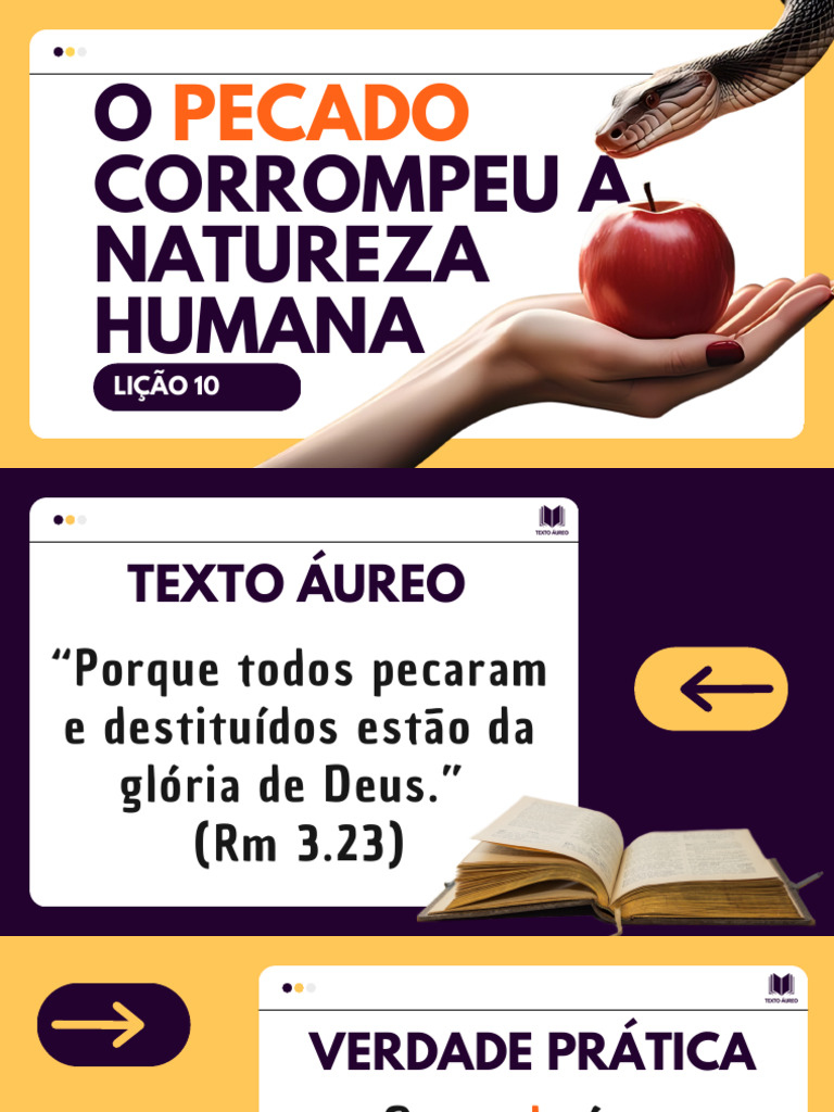 Slides Lição 10 o Pecado Corrompeu A Natureza Humana | PDF | Pecado ...