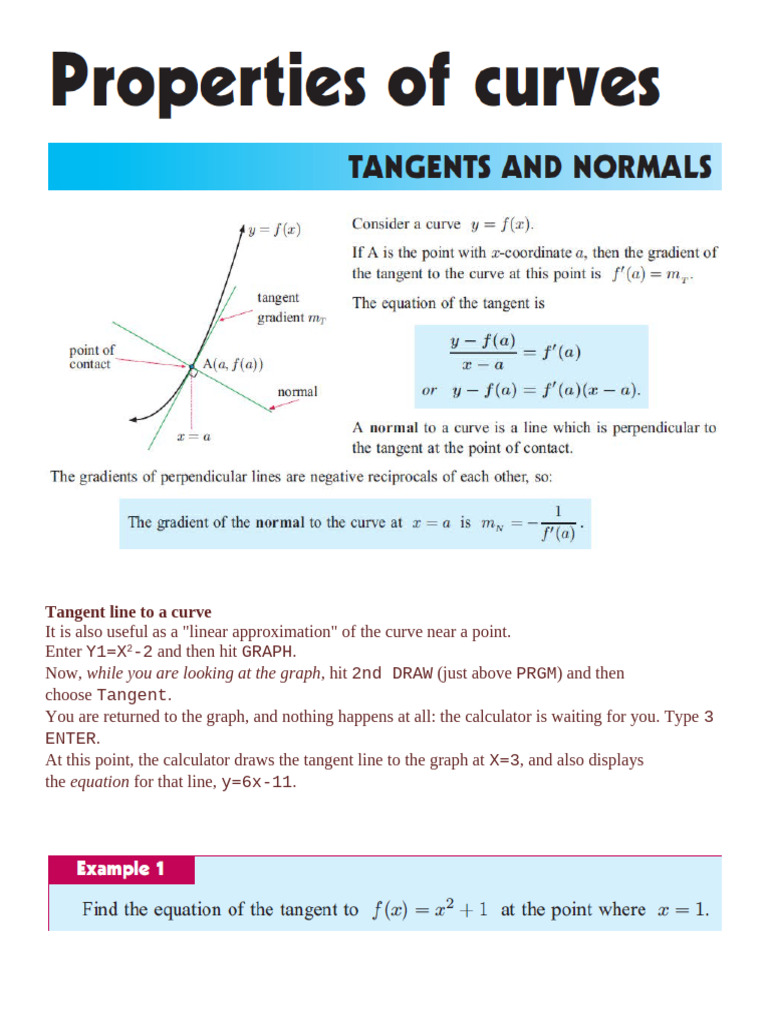 Chapter 16 Notes Properties of Curves | PDF