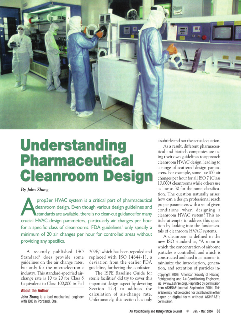Understanding Pharmaceutical Cleanroom Design | PDF