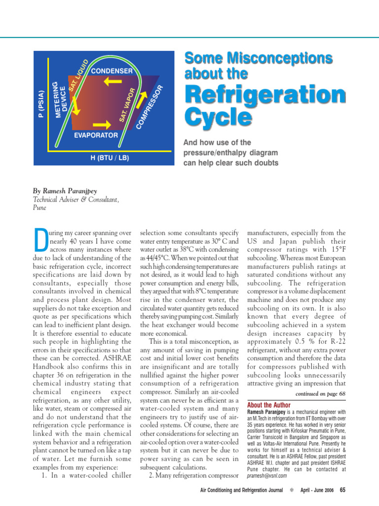 Refrigeration Cycle Misconceptions Explained | PDF | Engineering ...