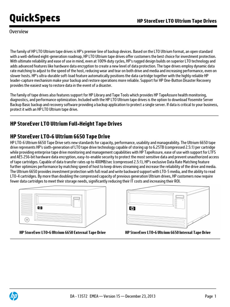 Lto 5 Ultrium 3000 Productdatasheetbrochure | PDF | Backup | Computer Data Storage