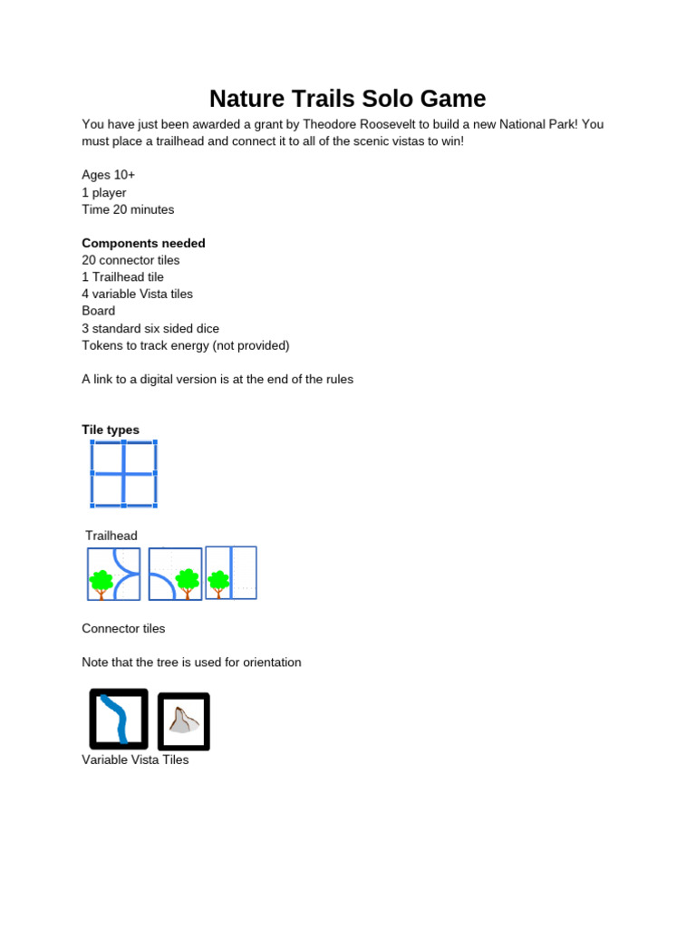Nature Trails Solo Rules | PDF