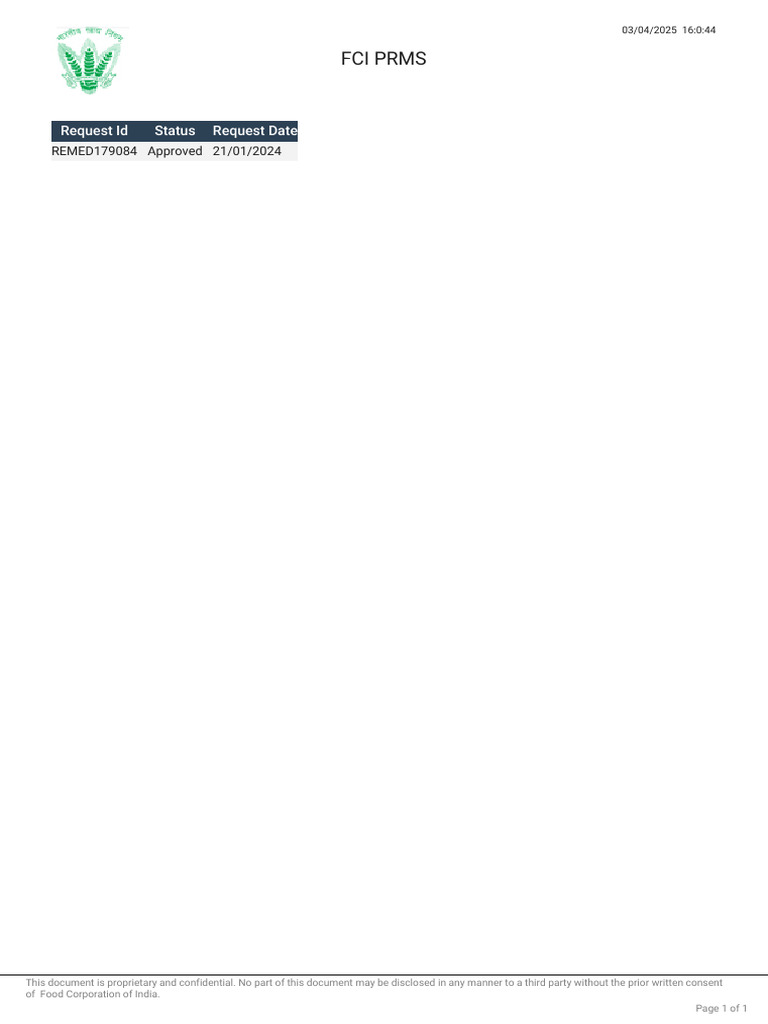 Fci PRMS 04032025 | PDF