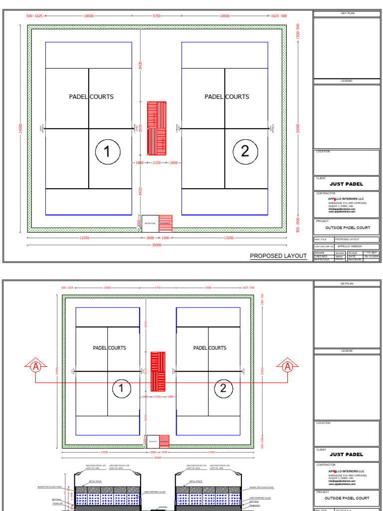 Padel Court Layout and Specifications | PDF