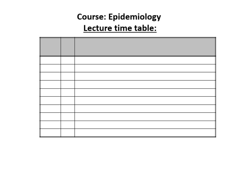 1- Lecture Time Table | PDF