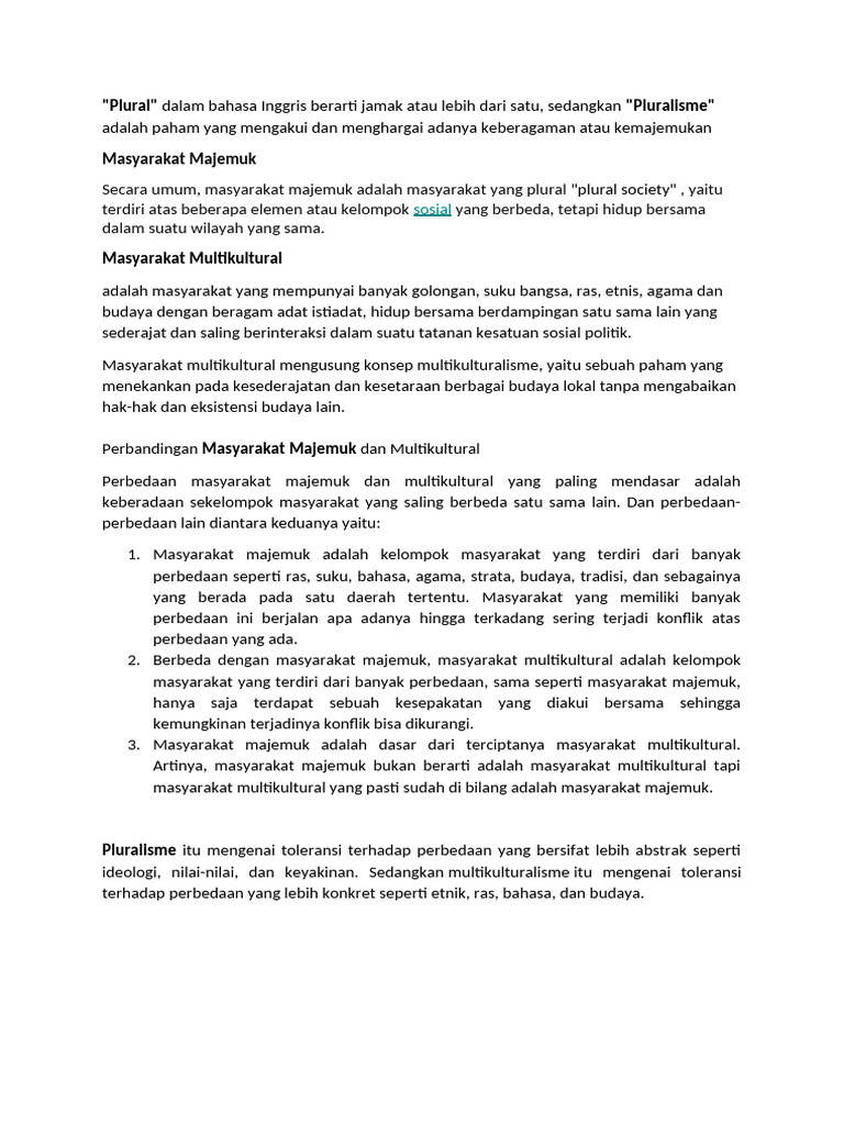 Konsep Multikultural - Harmoni | PDF