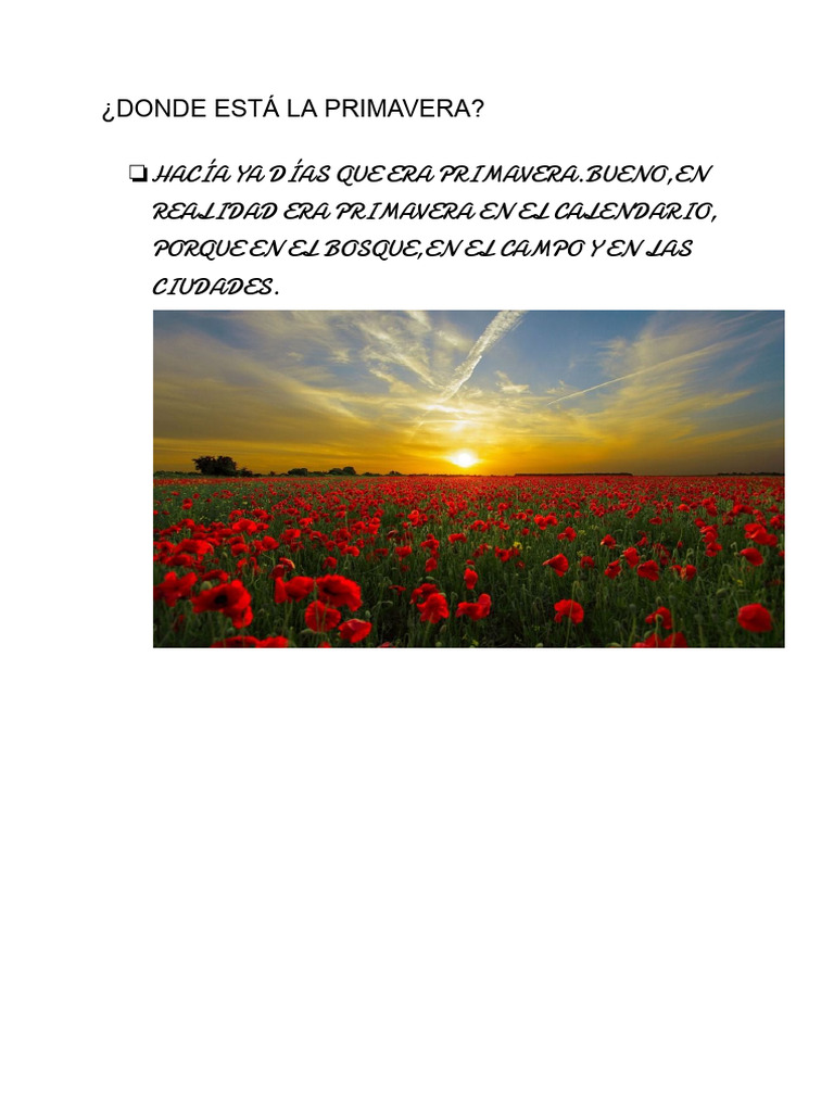 ¿Donde Está La Primavera | PDF
