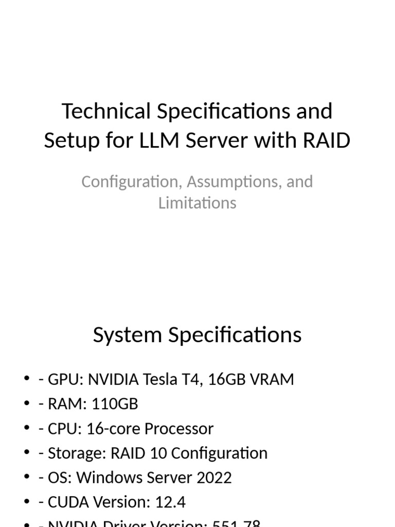 LLM Server Setup and Specifications | PDF
