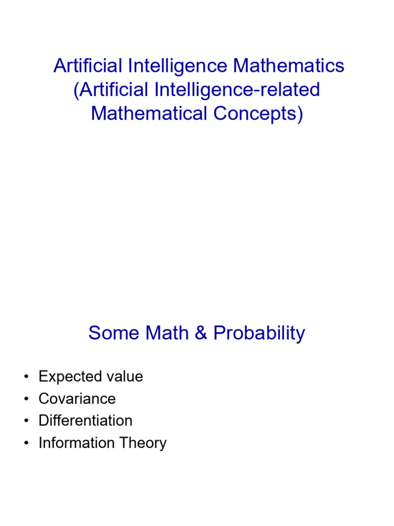 2 - Artificial Intelligence Mathematics | PDF | Variance | Random Variable