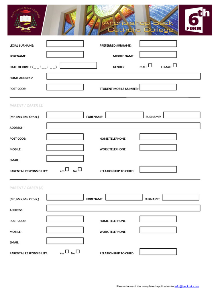 Sixth Form Application 2022 | PDF | White People