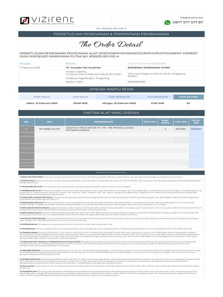 Persetujuan Pemesanan Permintaan Pembayaran Pdf