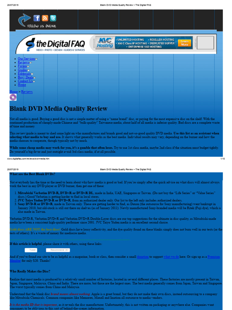 Best Blank DVD Media Reviewed | PDF | Dvd