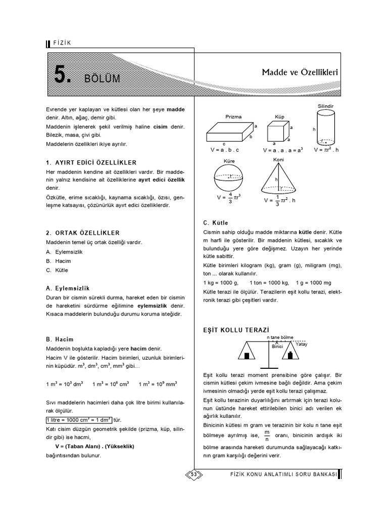 Madde Ve Özellikleri | PDF