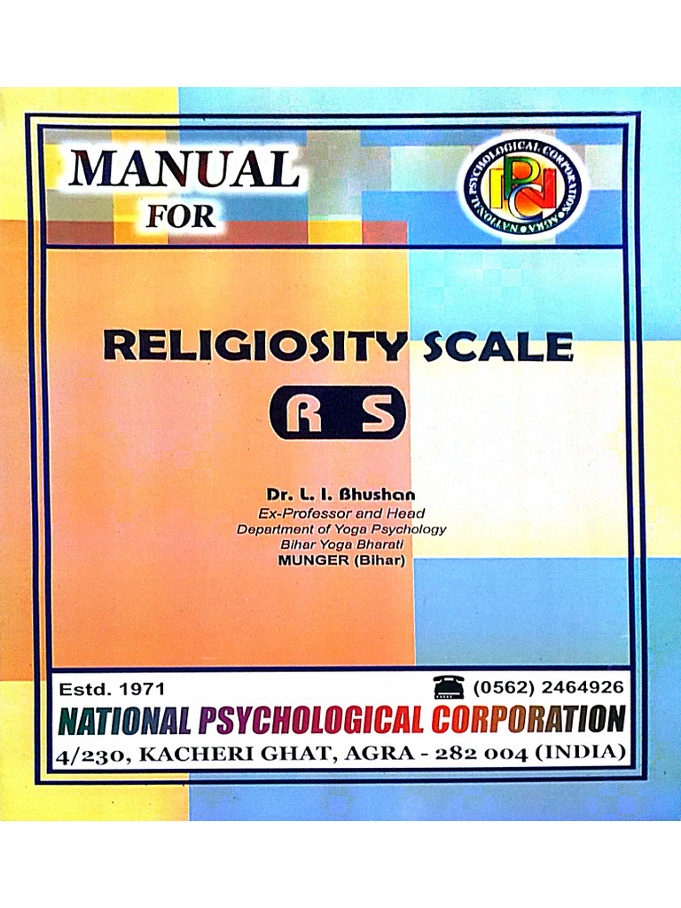Manual For Religiosity Scale | PDF