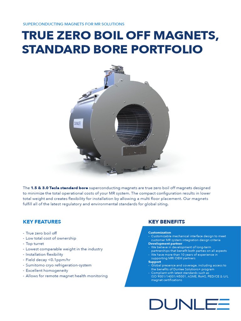 Dunlee True Zero Boil Off Magnets Standard Bore | PDF ...