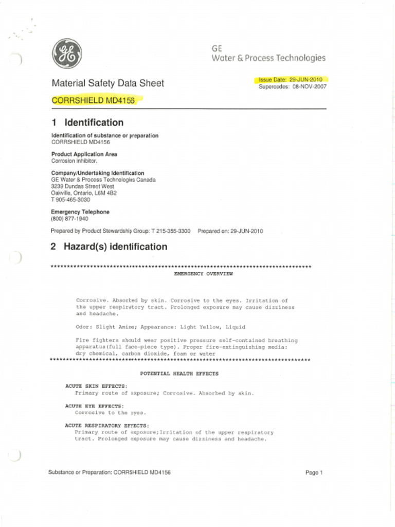 MSDS CHW Corrshield MD4156 | PDF