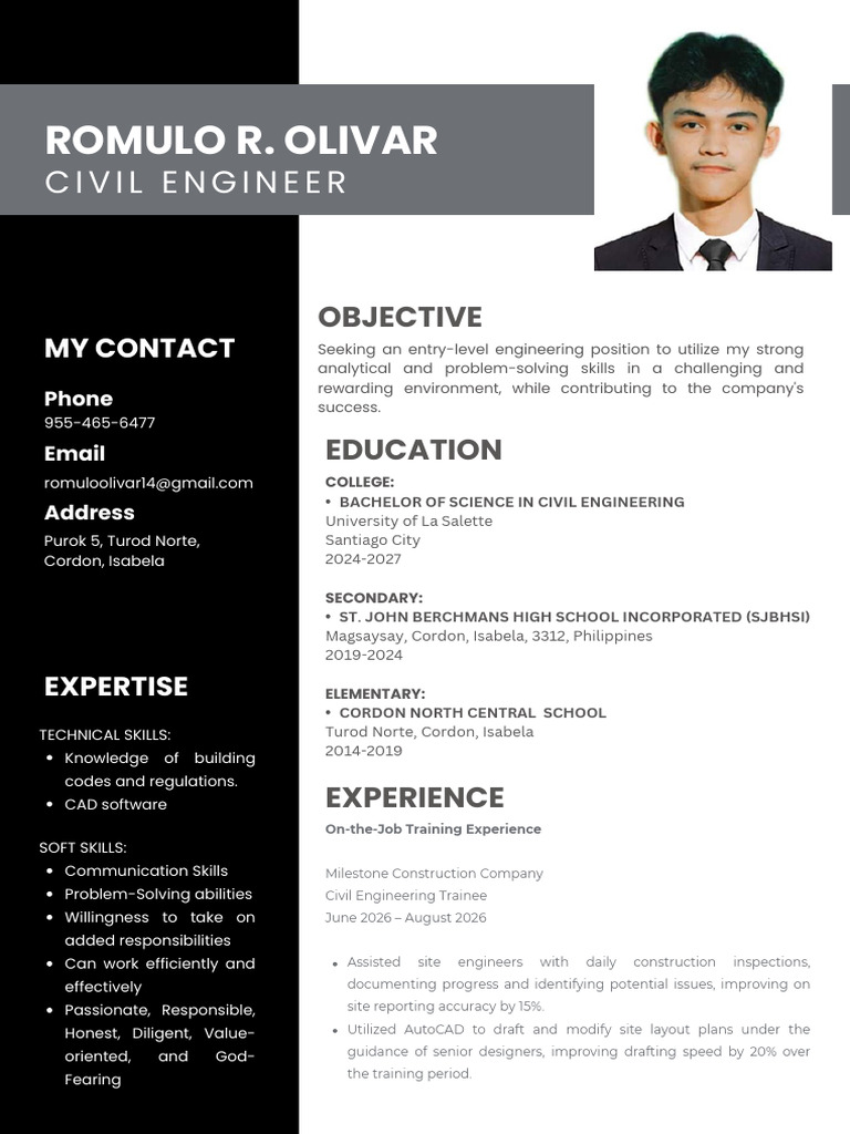 Black Modern Professional Resume | PDF