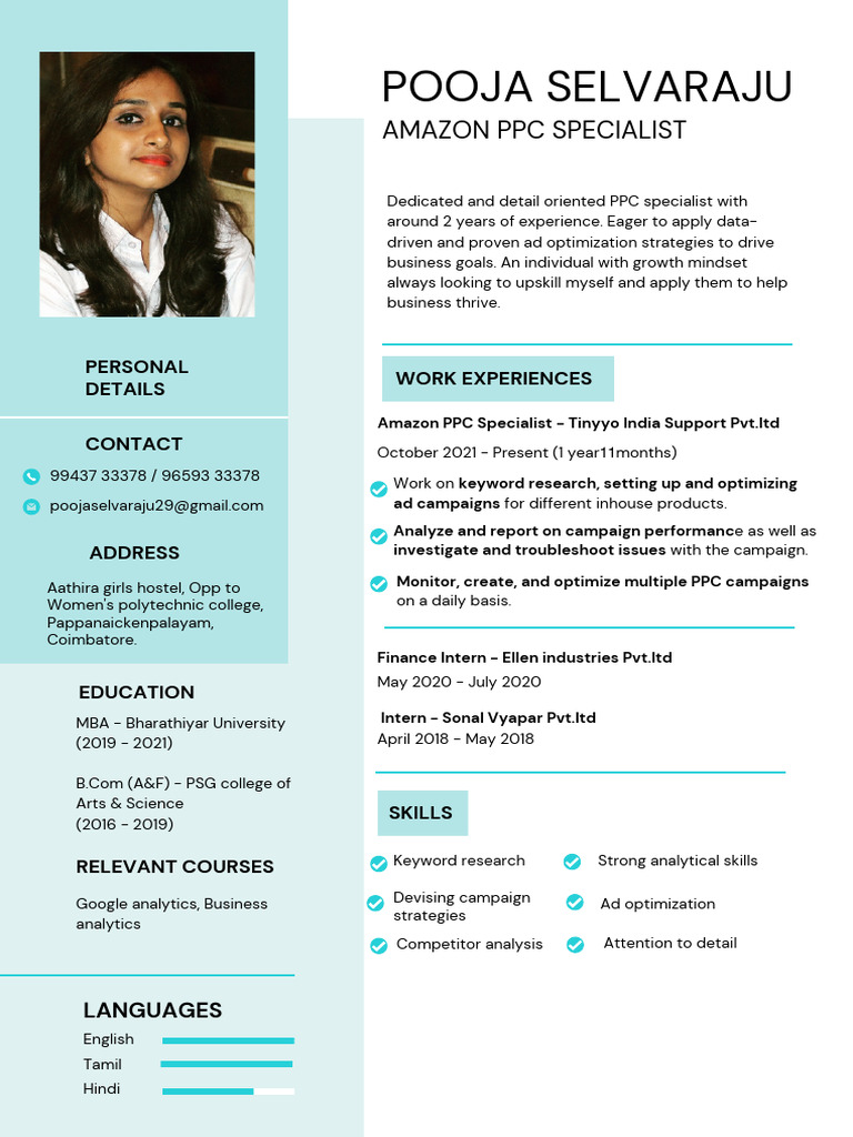 Pooja Selvaraju Resume | PDF