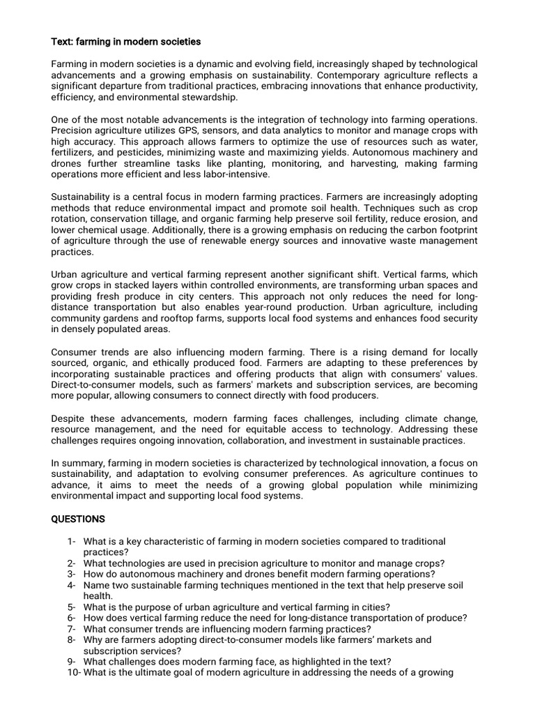 Modern Farming: Tech and Sustainability | PDF | Agriculture ...