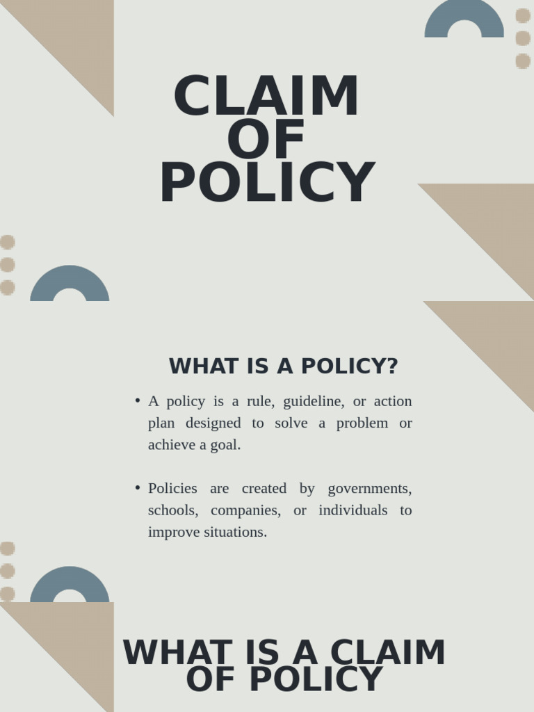 CLAIM OF POLICY REAL | PDF | Policy