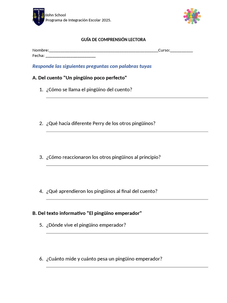 Guia Lenguaje 2° Pinguiño | PDF