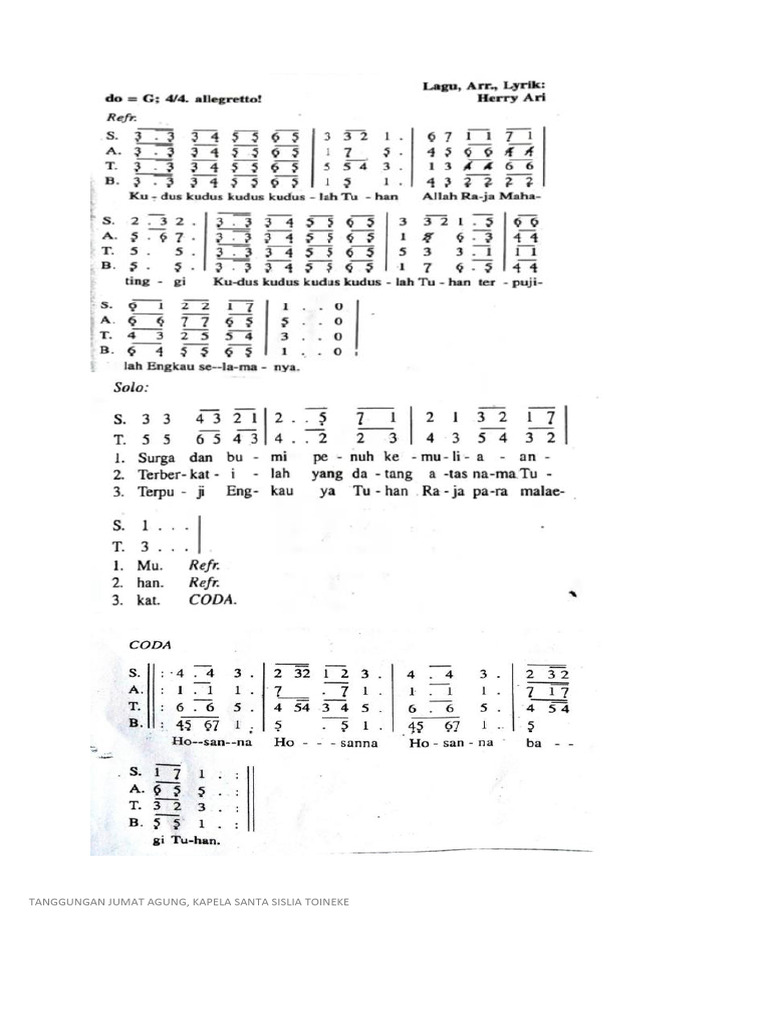 Lagu Kudus Masa Paskah, Hery Ari | PDF