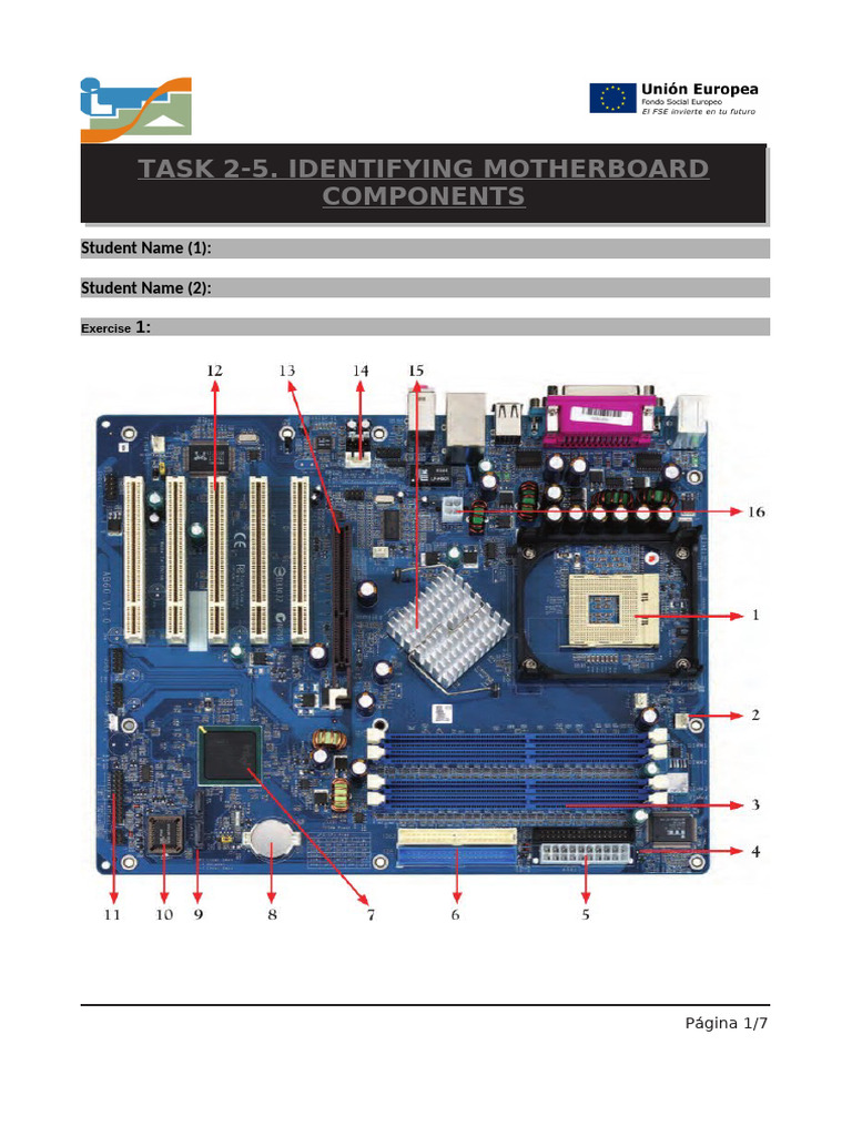 Task 2-5 Identifying Motherboard Component | PDF