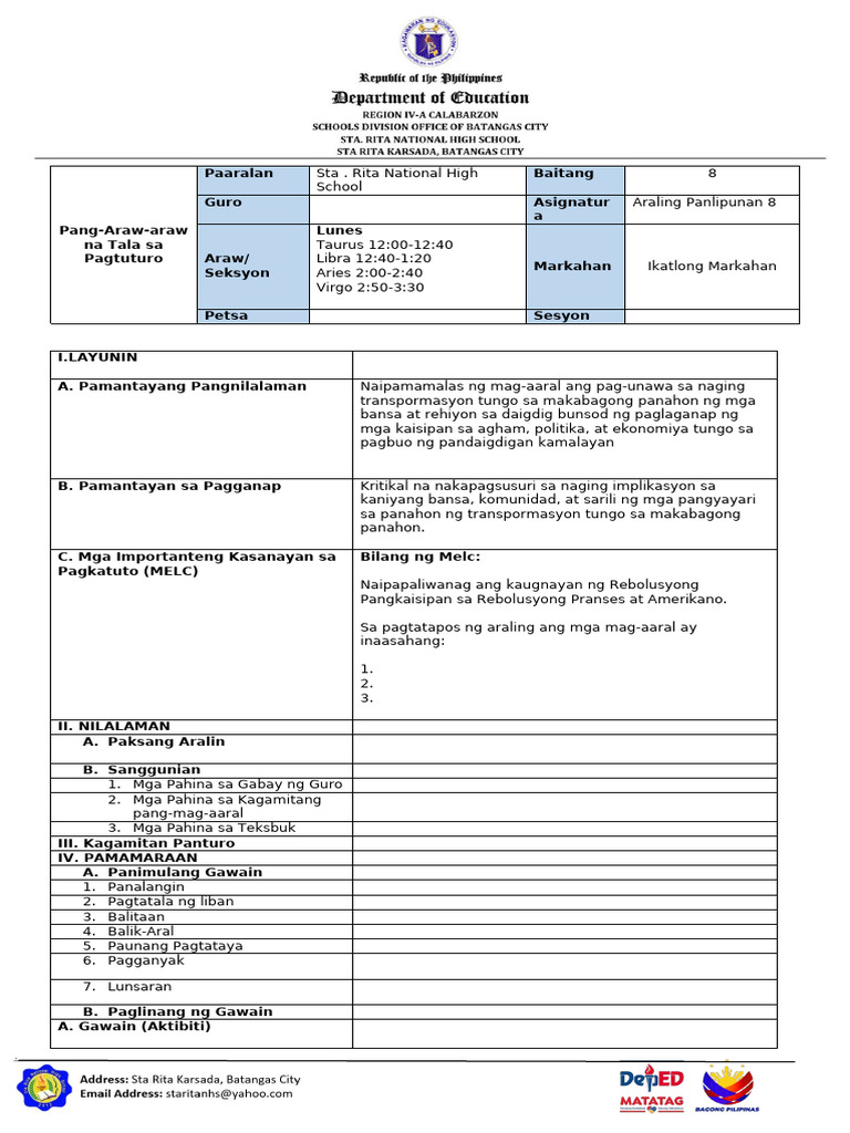 AP Plan Template | PDF