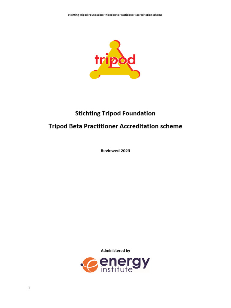 Tripod Beta Practitioner Accreditation Guide | PDF