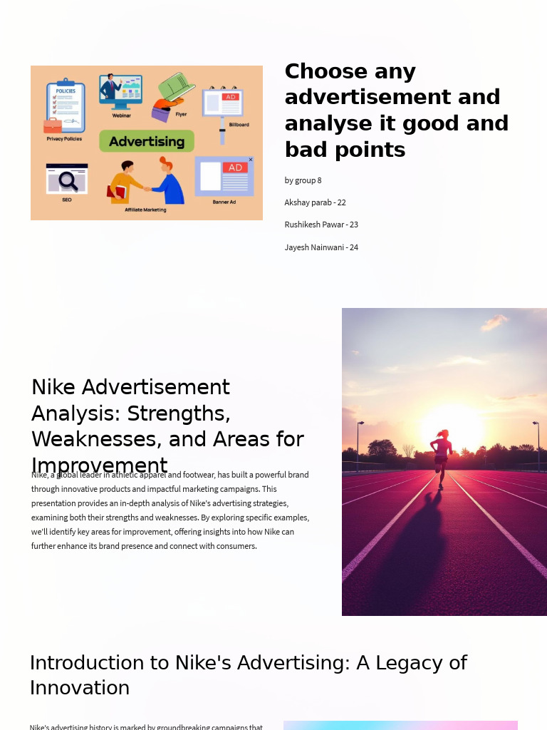 Nike Advertising Analysis: Strengths & Weaknesses | PDF | Brand ...