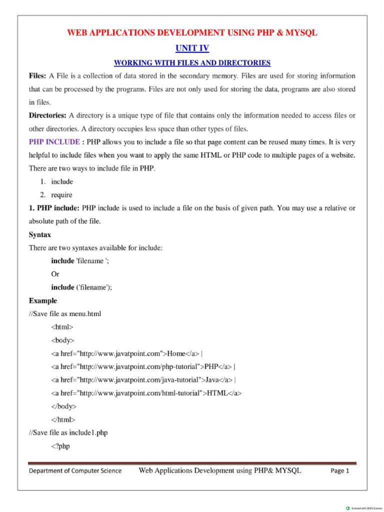 PHP Unit 4 EContent | PDF