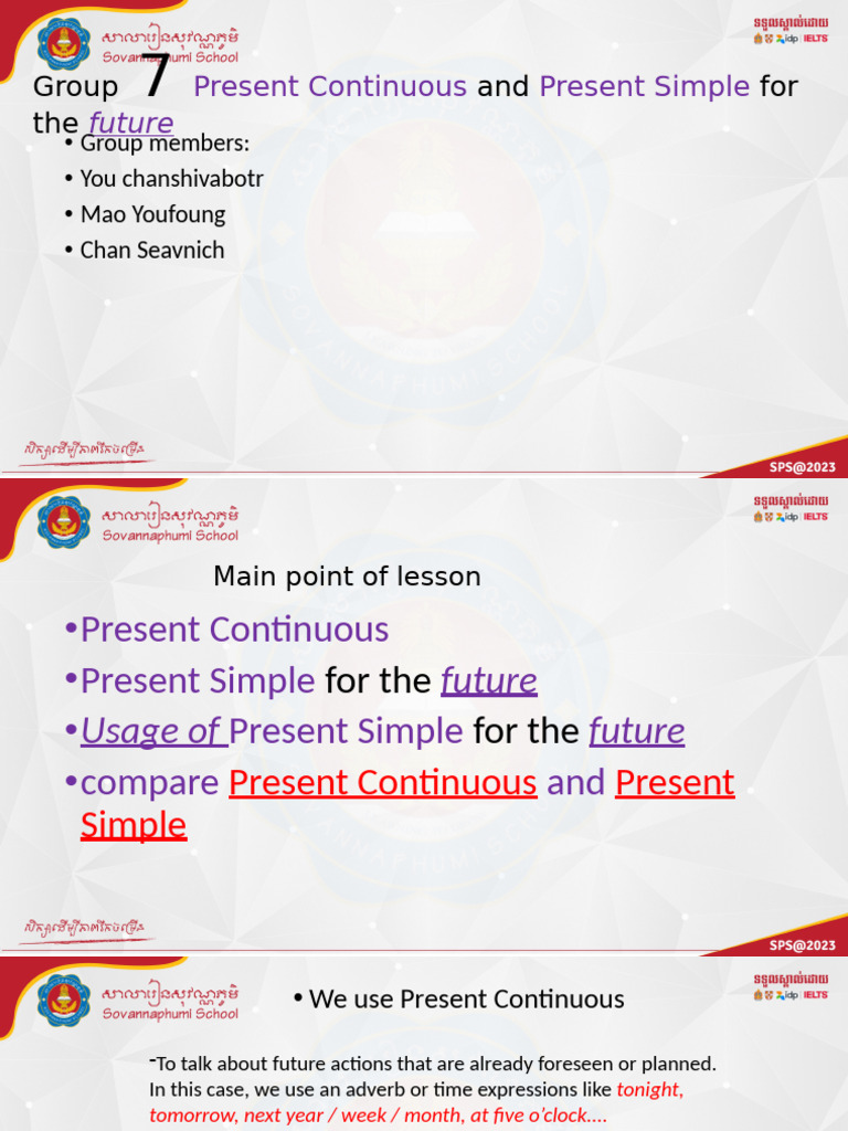 Present Simple and Present Continuous For The Futu 82764 | PDF | Language Families | Linguistic ...