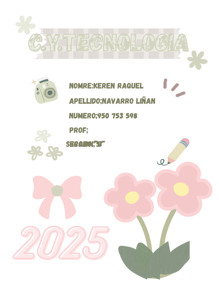 Documento A4 de Carátula de Matemática Ilustrativa Celeste y Blanca | PDF