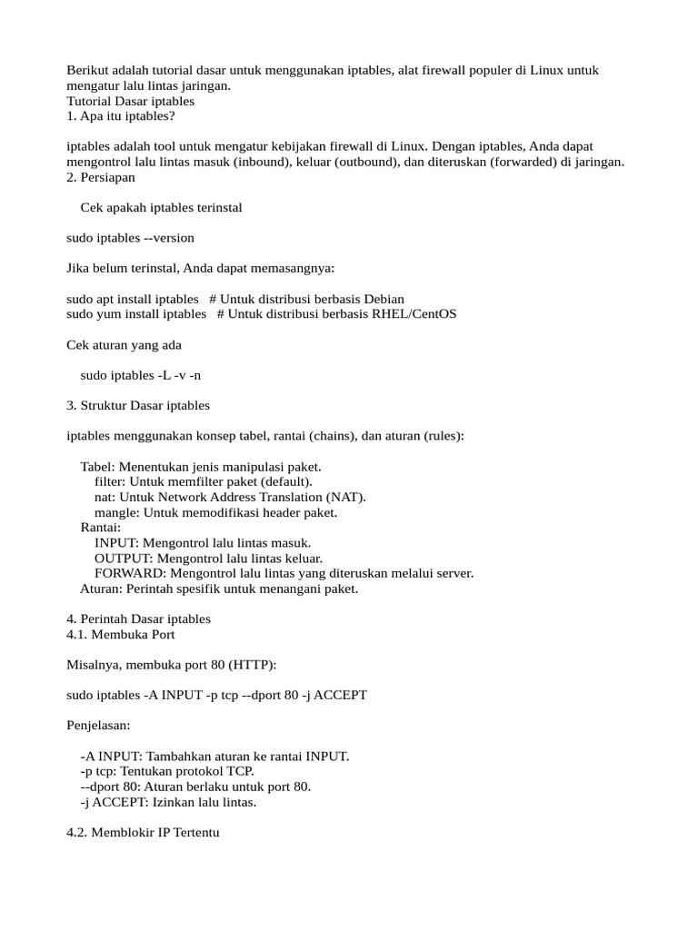 Iptables Tutorial | PDF