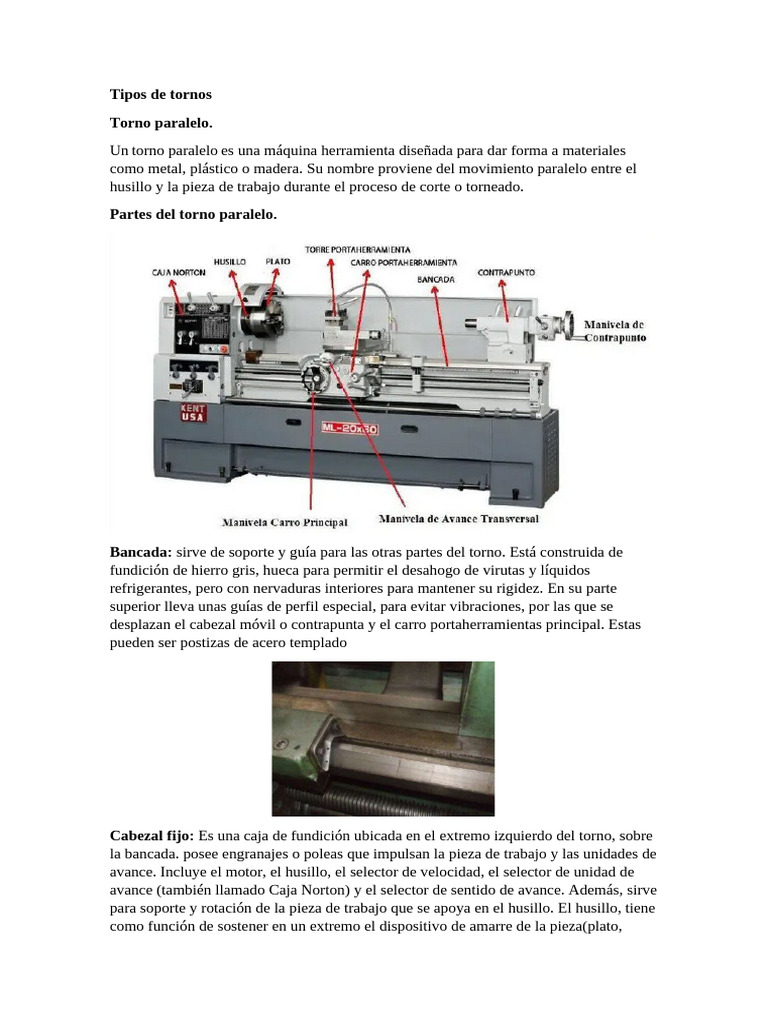 Tipos de Tornos, CNC y Fresadoras | PDF | Control numerico | Metalurgia