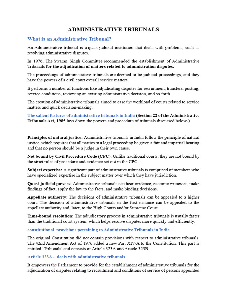 Administrative Tribunals | PDF | Tribunal | Supreme Courts