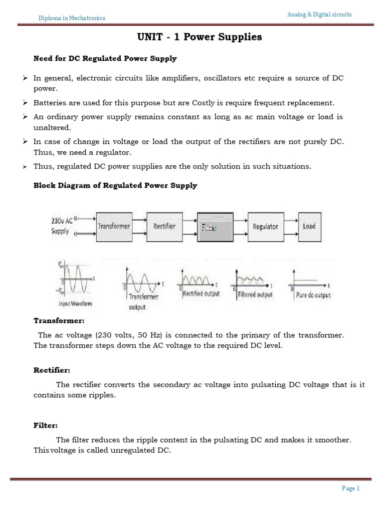 Analog & Digital Circuits - Iii Sem - Mech | PDF | Rectifier | Amplifier