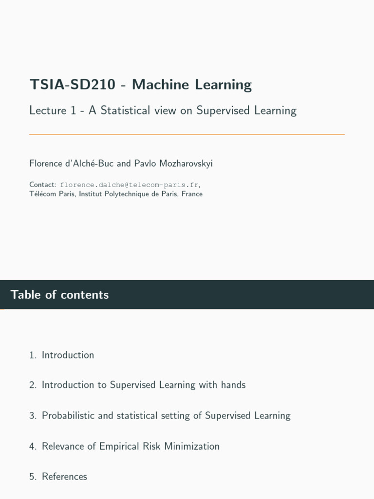 TSIA SD210 Lecture1 2025 | PDF | Machine Learning | Artificial Intelligence