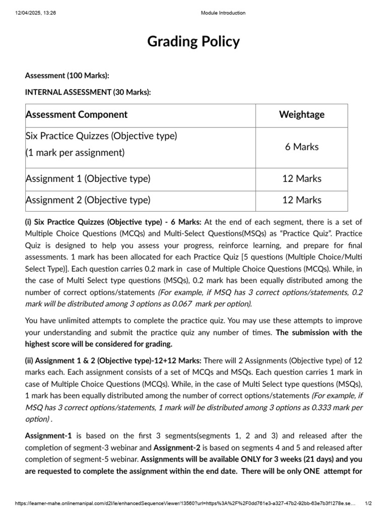 Grading Policy(1)_250424_190802 | PDF | Multiple Choice | Educational Assessment And Evaluation