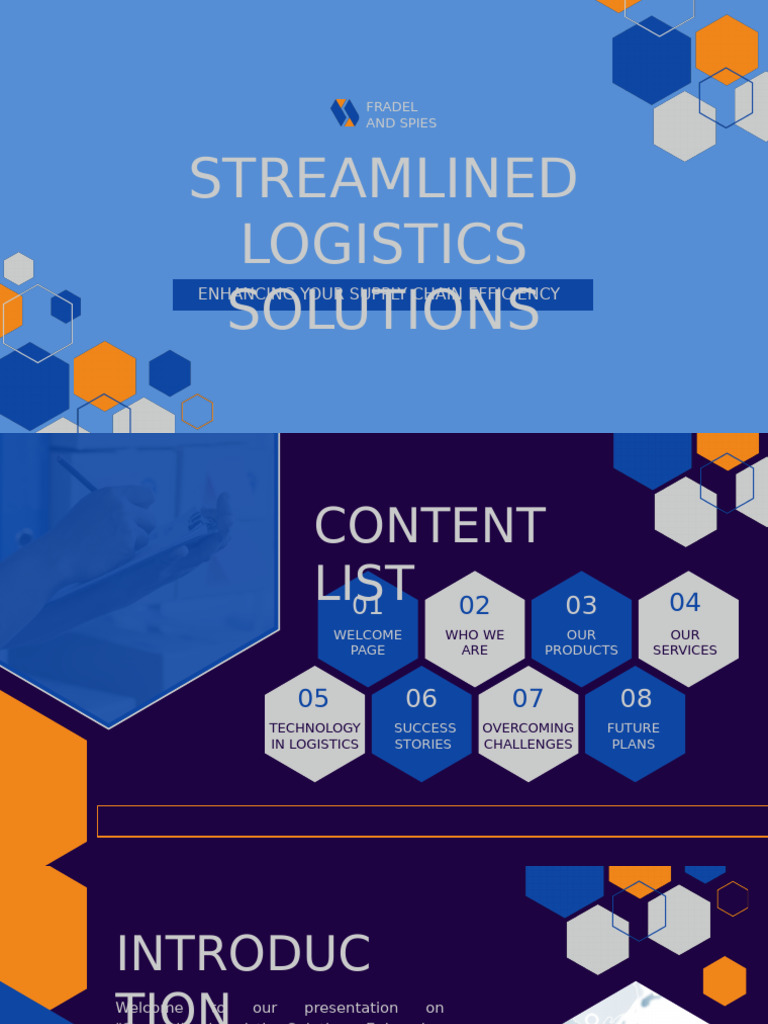 Purple Blue and Orange Geometric Logistics Solutions Presentation | PDF ...