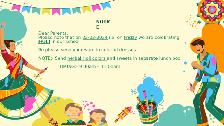 Holi Notice | PDF