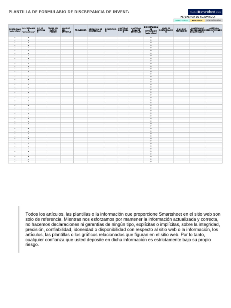 IC Inventory Discrepancy Form 11311 ES | PDF