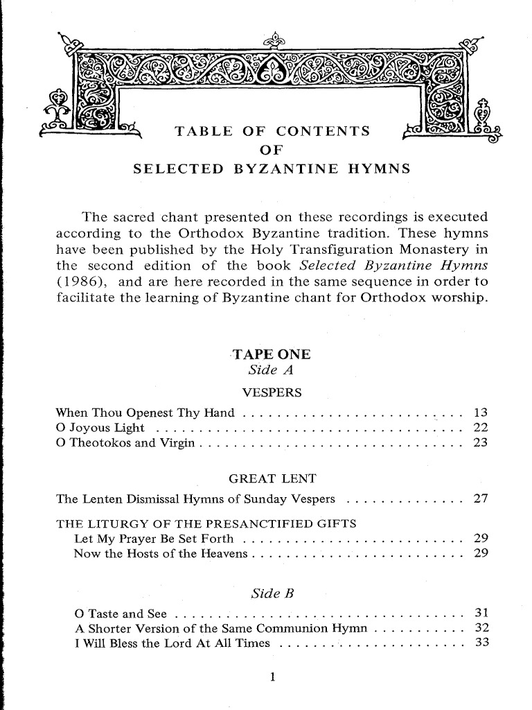 Selected Byzantine Hymns | PDF