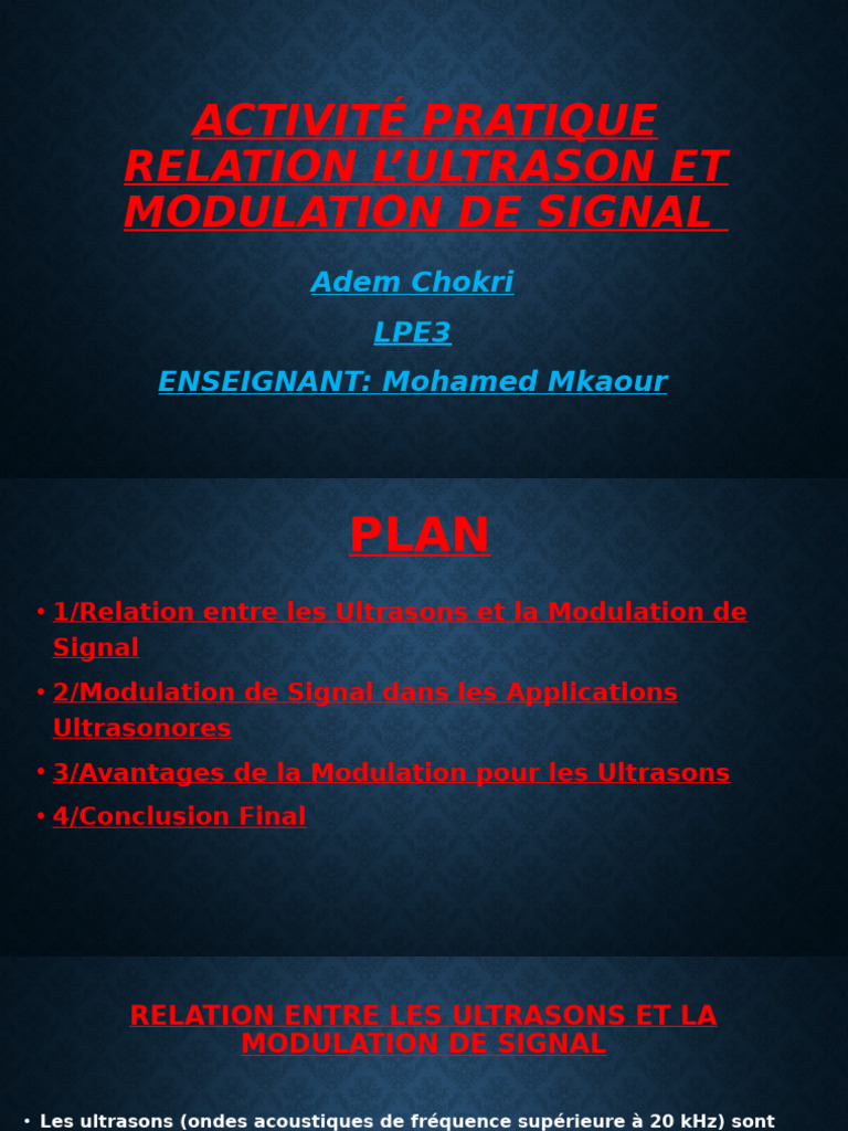 Ultrason Et Modulation de Signal | PDF | Modulation | Échographie