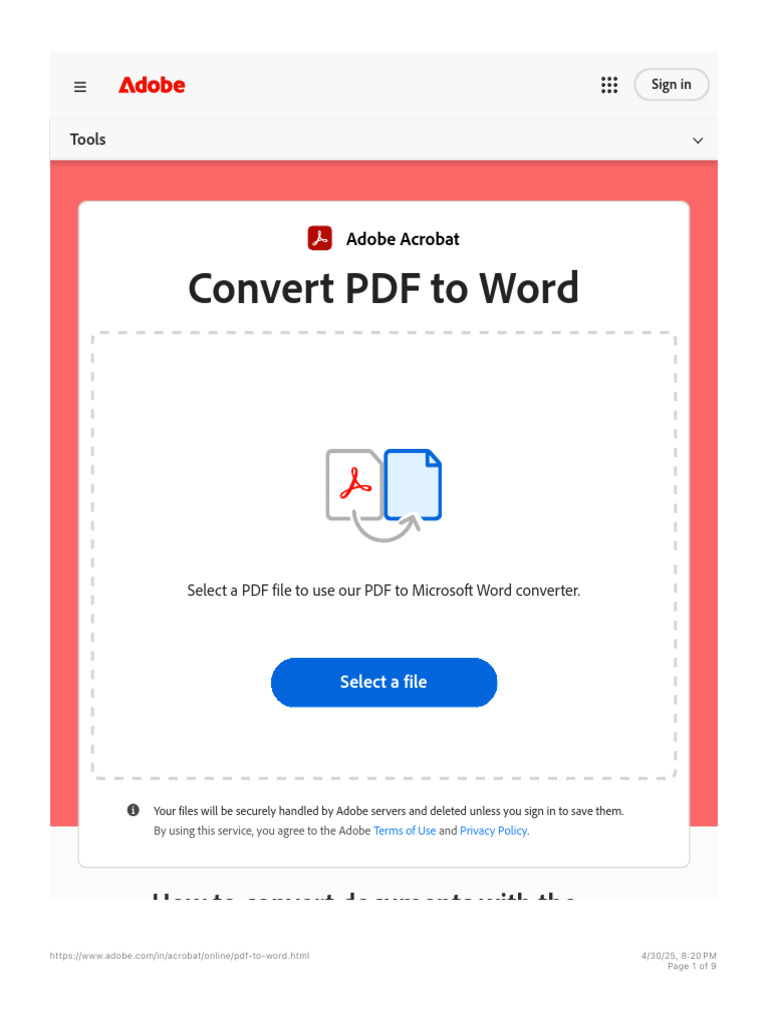 Convert PDF to Word with Adobe Acrobat | PDF | Microsoft Word | Software